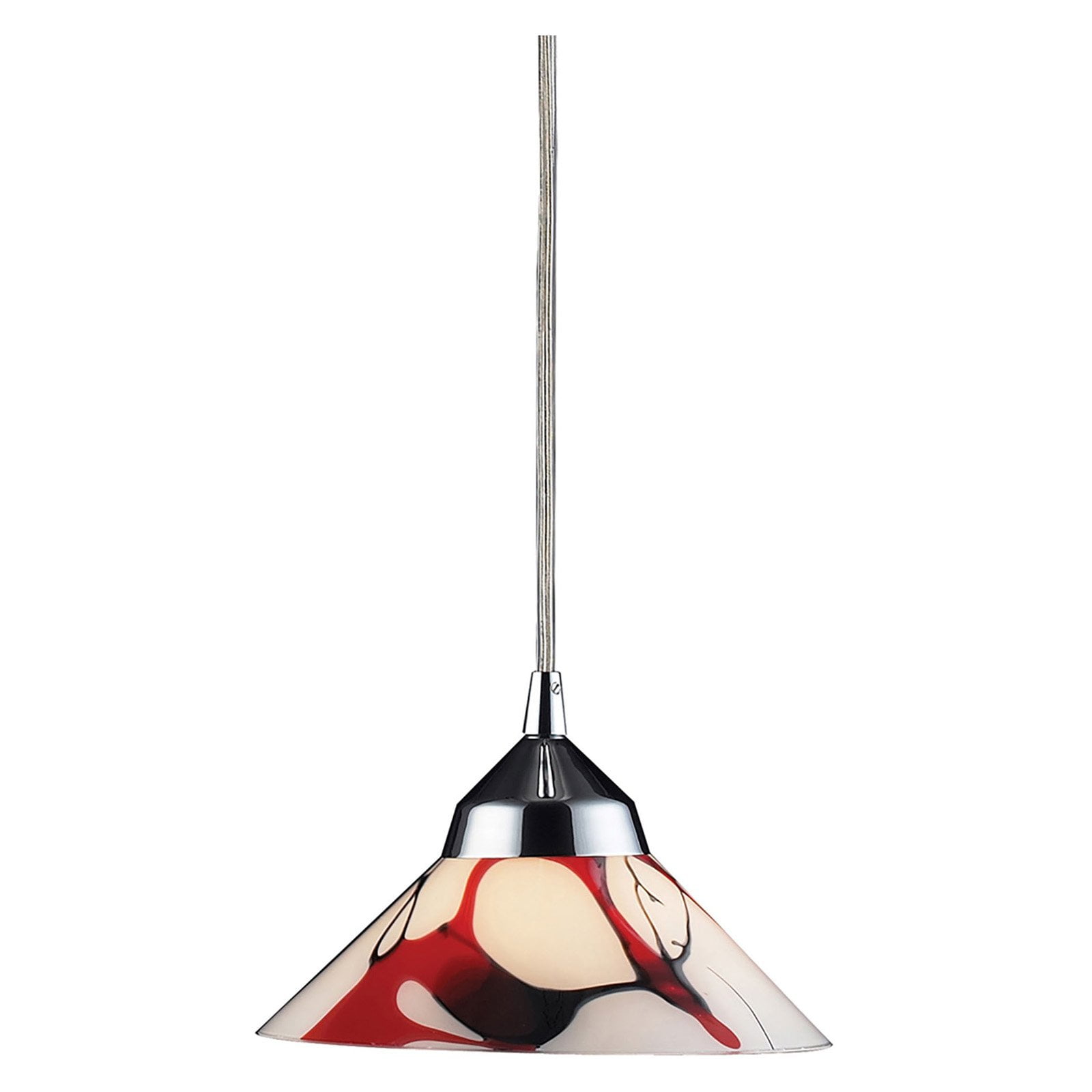Elk Lighting Refraction Pendant in Chrome and Creme White - Walmart.com
