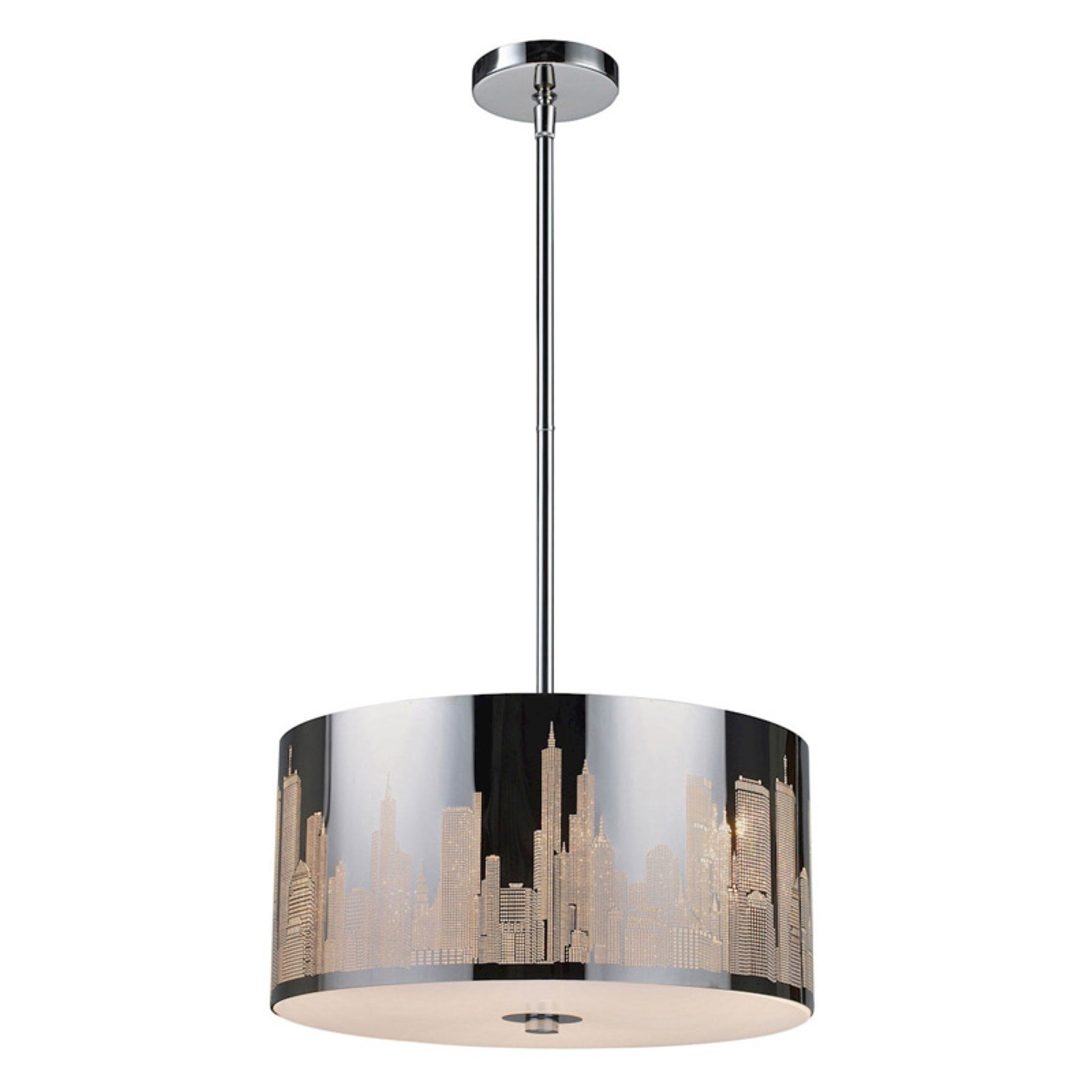 Elk Skyline 3-Light Pendant In Polished Stainless Steel 31038/3-LED ...