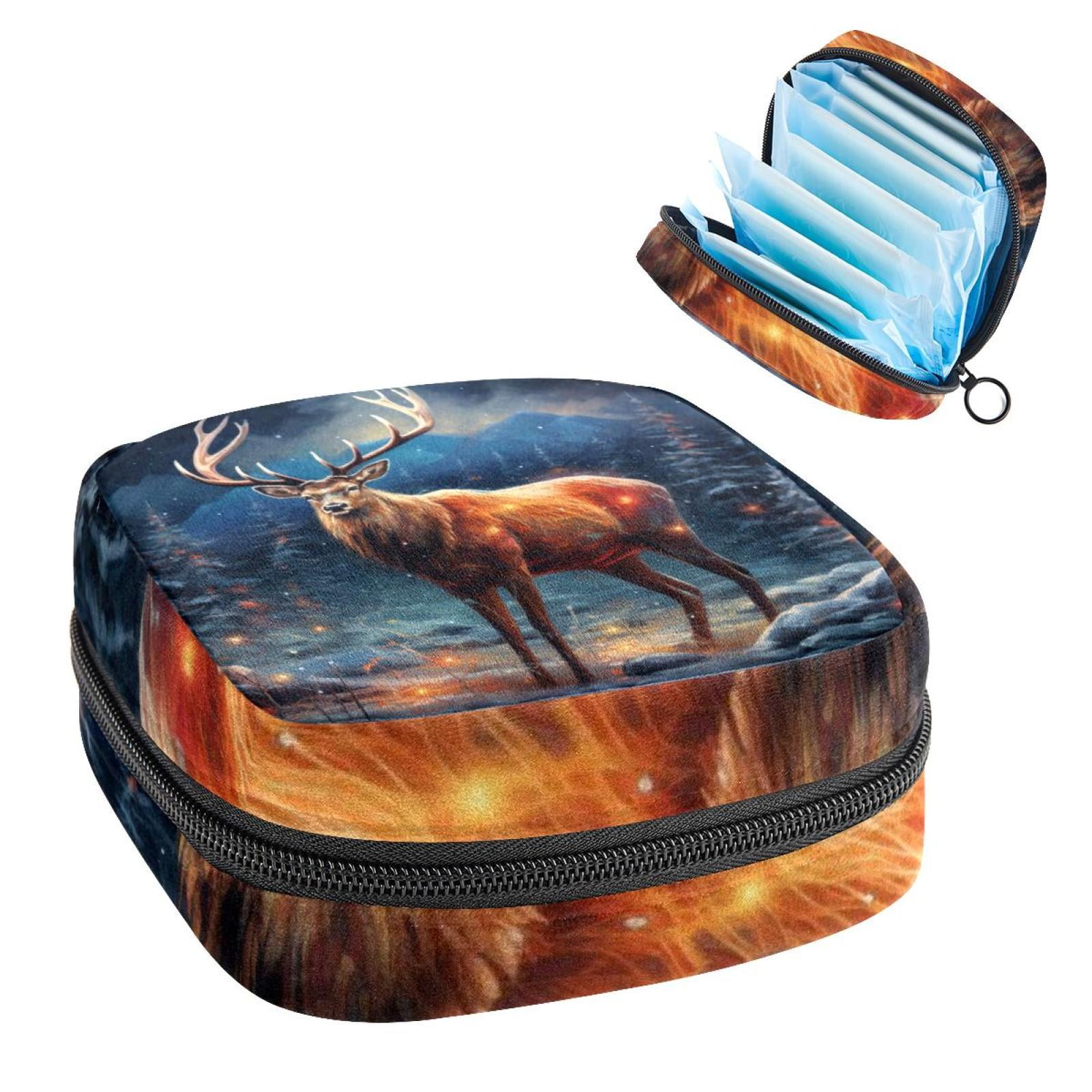 Elk Sanitary Napkin Pouch Period Bag Cosmetic Travel Pouch Small Zipper ...