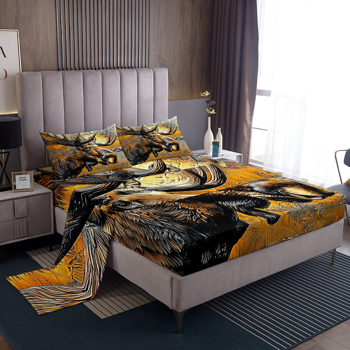 Elk Sheets Deer Hunting Sheet Set Full Size Animal Rustic Bed Sheets ...