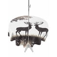 Elk Silhouette Round Outdoor Tablecloth with Umbrella Hole Grassland ...