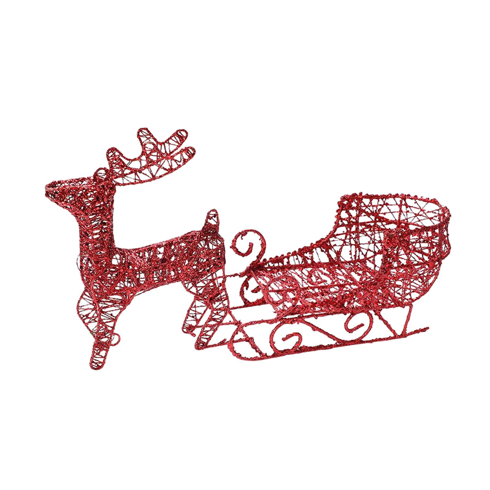 Elk Sleigh Ornaments Christmas Reindeer Sleigh Window Display ...