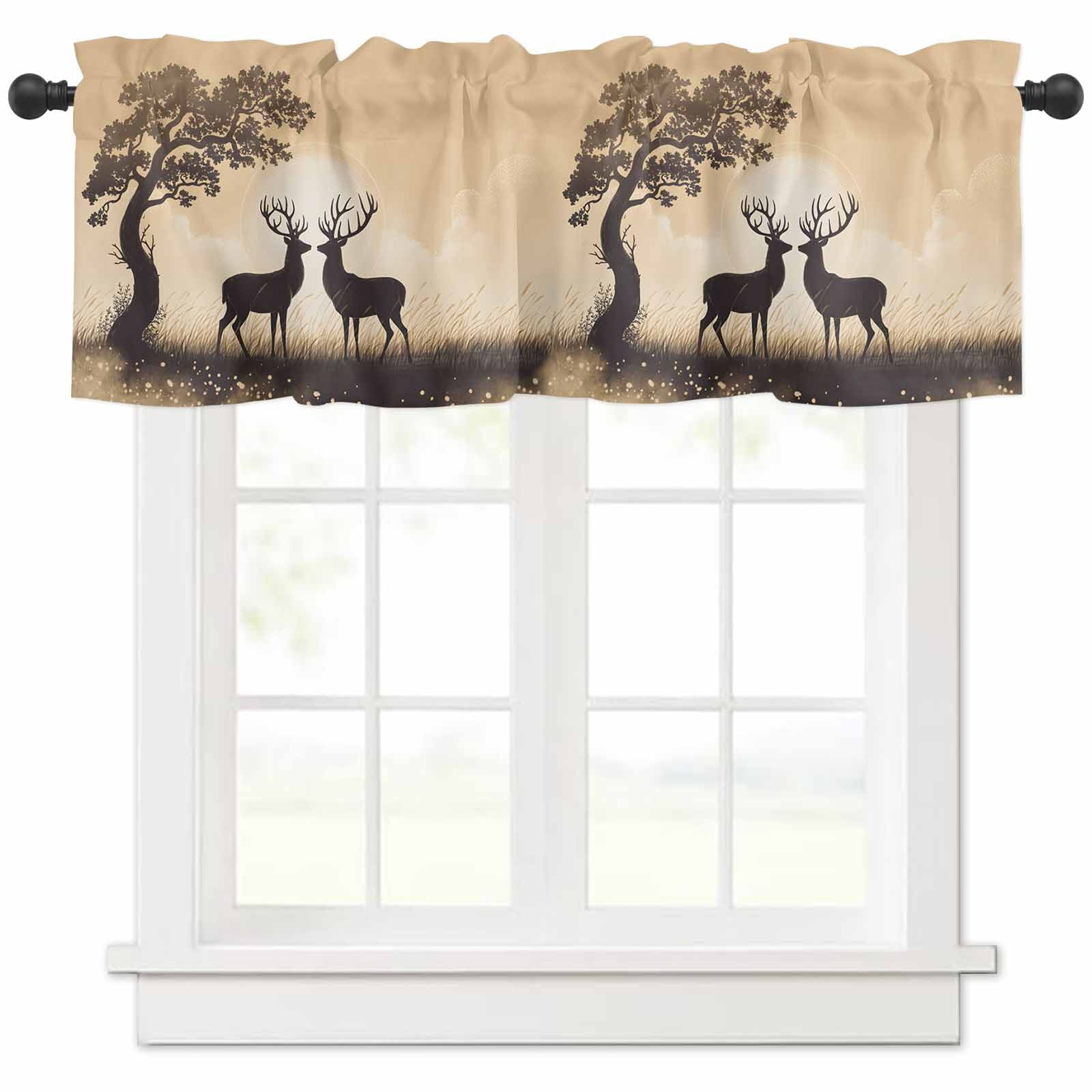 Elk Valances for Windows Farmhouse Kitchen Curtains Valances Rod Pocket ...