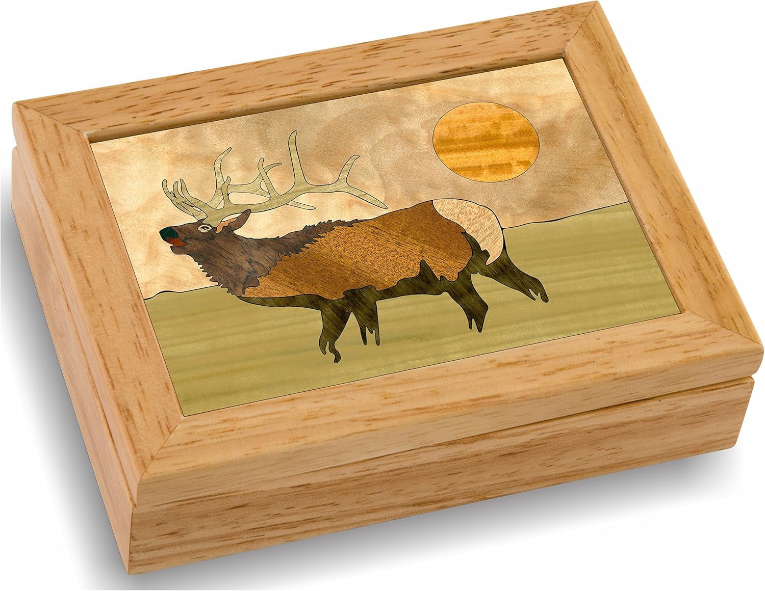 Elk Wood Art Gift Trinket Box & Jewelry Boxes - Handmade USA -Unmatched ...