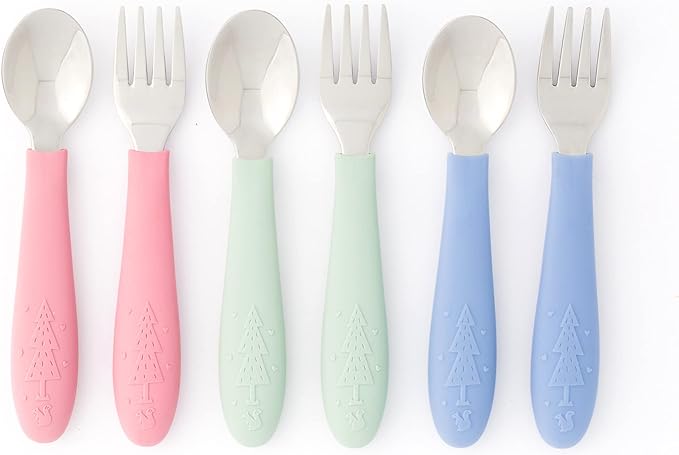 Elk and Friends Kids Silverware with Silicone Handle | Childrens Safe ...