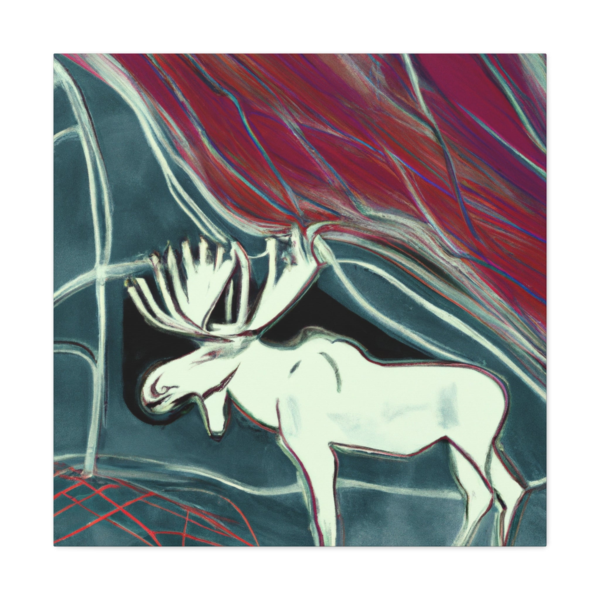 Elk in Abstract Form - Canvas - Walmart.com