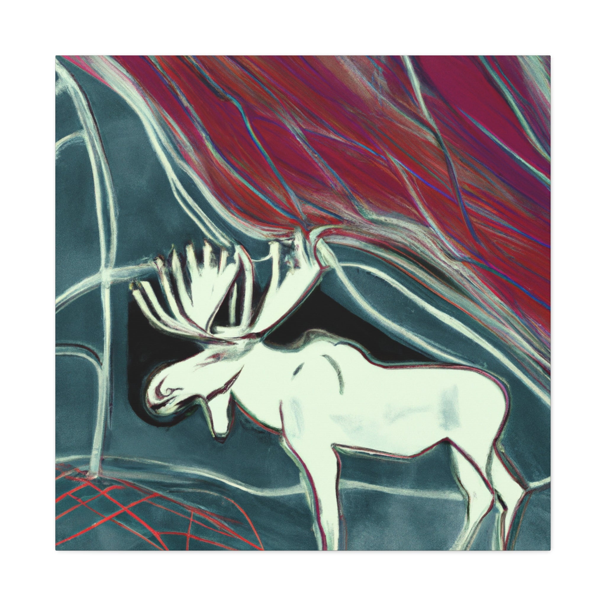 Elk in Abstract Form - Canvas - Walmart.com