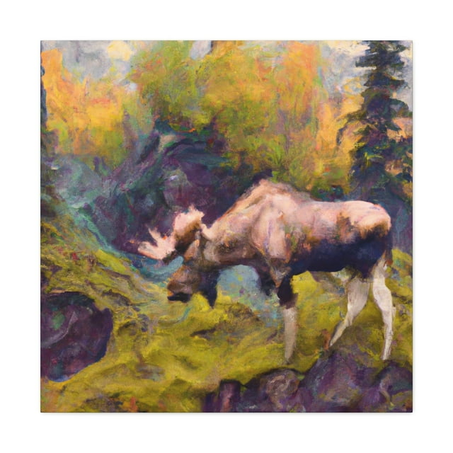 "Elk in Moonlight Scene" - Canvas - Walmart.com