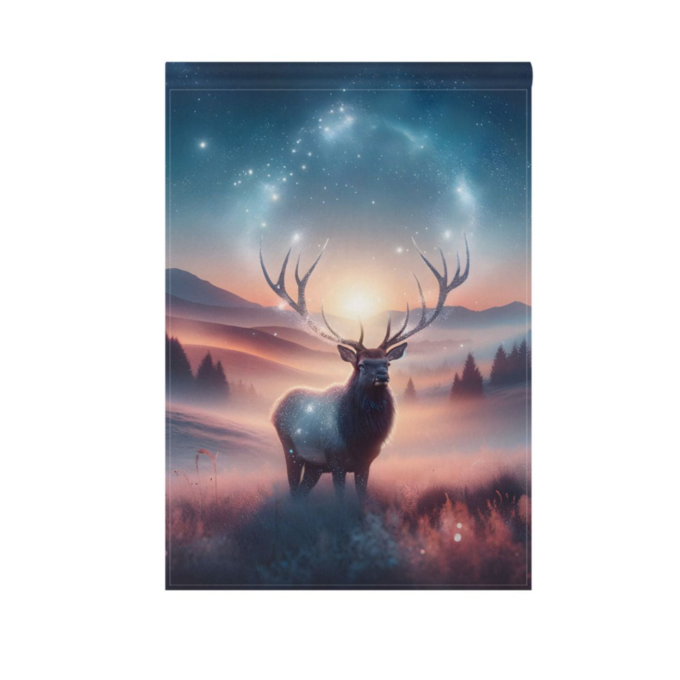 Elk under Night Sky Garden Flag 12X18 Double Sided Yard Flags for ...