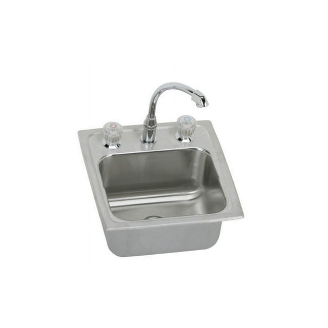 Elkay Blh15c Gourmet Lustertone Stainless Steel 15" Single Basin Top Mount Bar Sink - Walmart.com