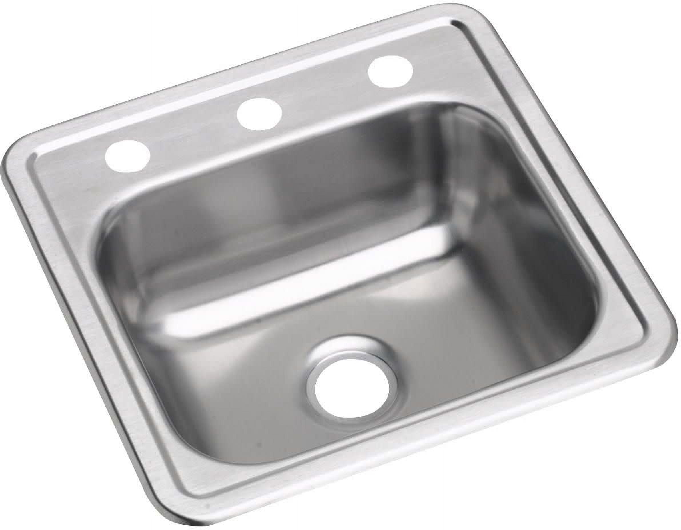 Elkay D115163 Dayton Stainless Steel 15" x 15" x 5-3/16", Single Bowl Top Mount Bar Sink ...