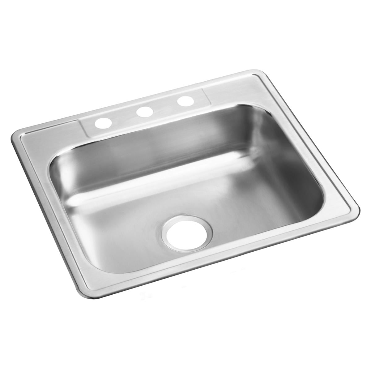 Dayton Stainless Steel 25" x 22" x 6-9/16", 3-Hole Single Bowl Drop-in ...