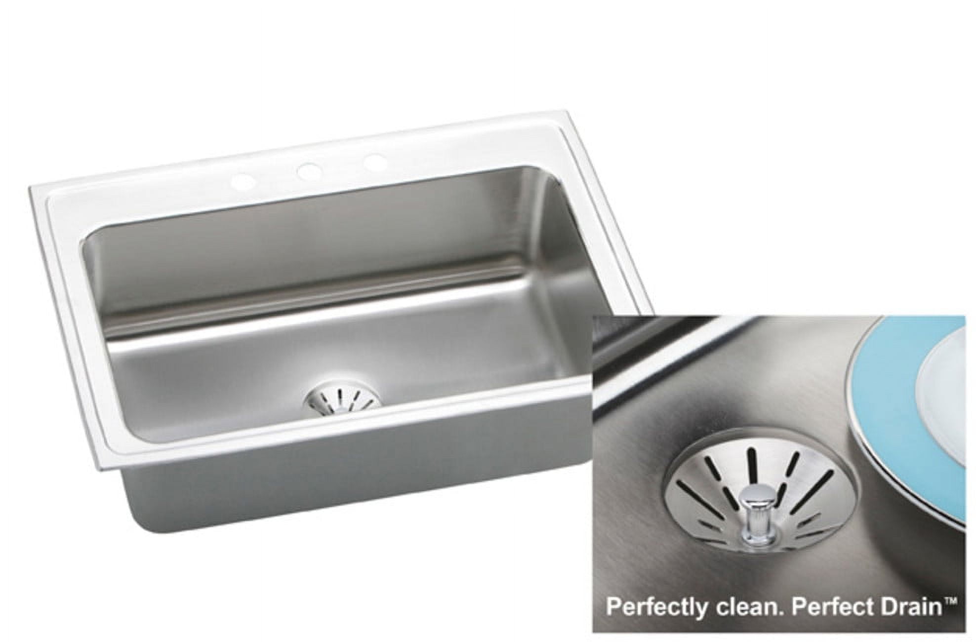 Elkay Dlrs332210pd Gourmet 33" Single Basin 18-Gauge Stainless Steel ...