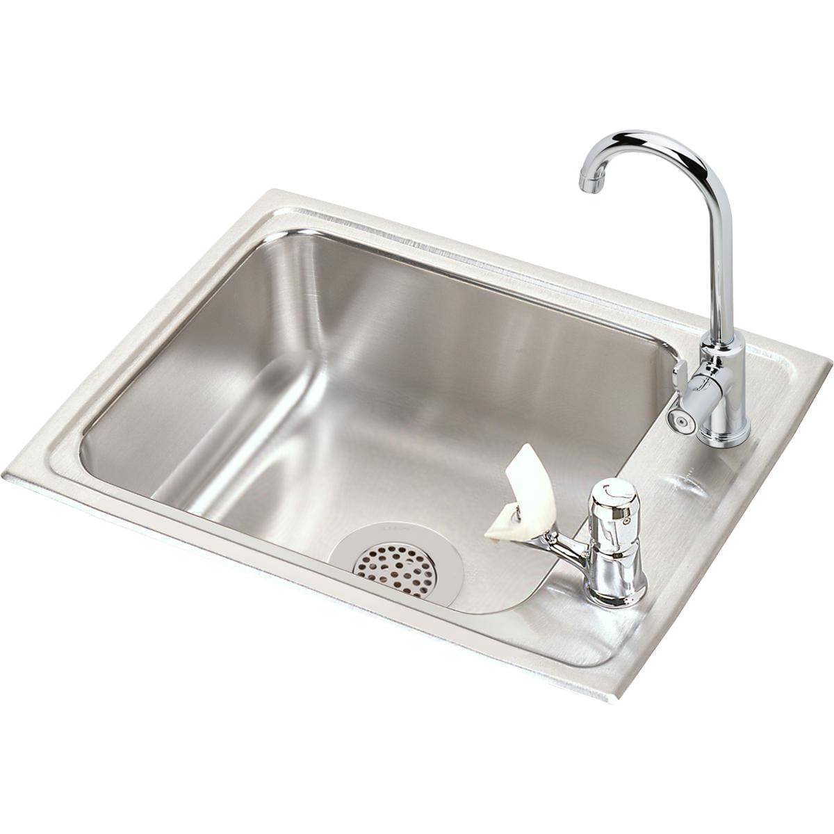 18 Gauge Stainless Steel 22" x 17" x 7.625" Single Bowl Top Mount Sink ...