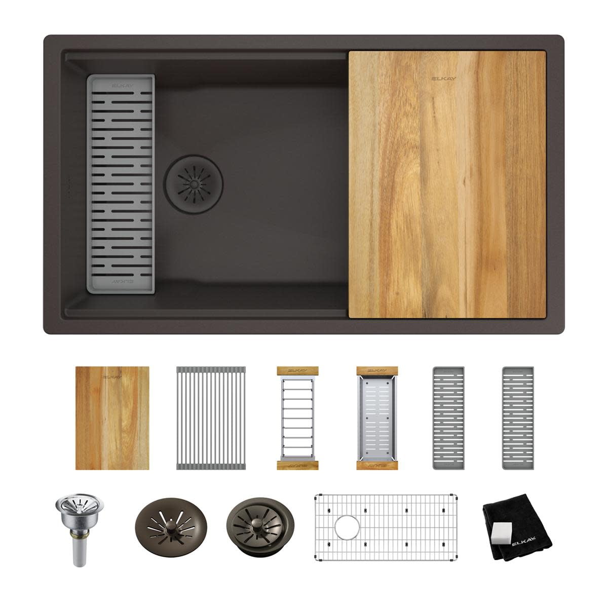 Elkay Elxru13322w Quartz Luxe 33" Undermount Single Basin Quartz Composite Workstation - Walmart.com