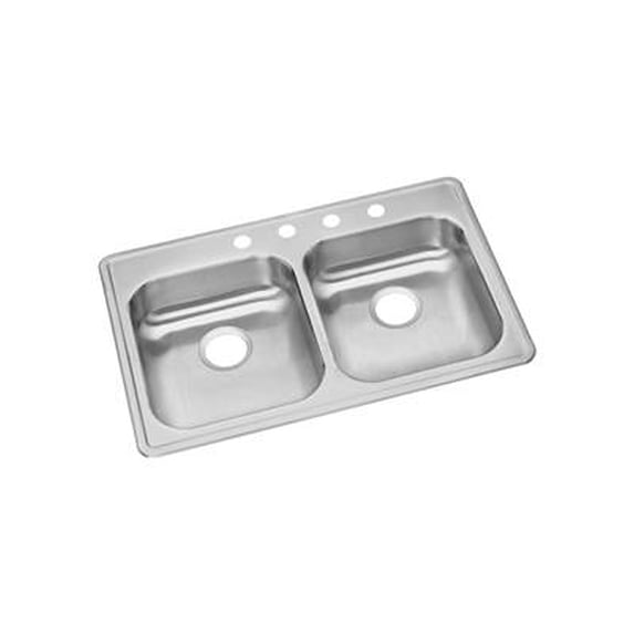 Elkay, GE233220 , 22 Gauge Stainless Steel 33" x 22" x 5.5" Double Bowl ...