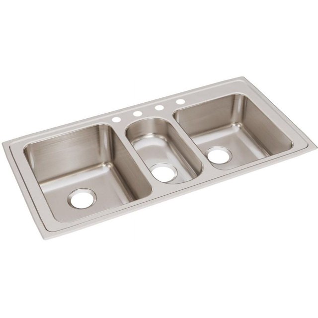 Elkay Lgr4322 Lustertone 43" Drop In Triple Basin Stainless Steel ...