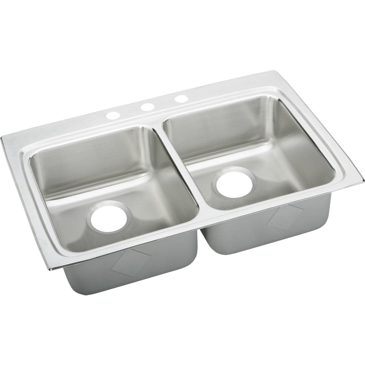 Elkay Lradq332260 Gourmet 33" Double Basin Drop In Stainless Steel ...
