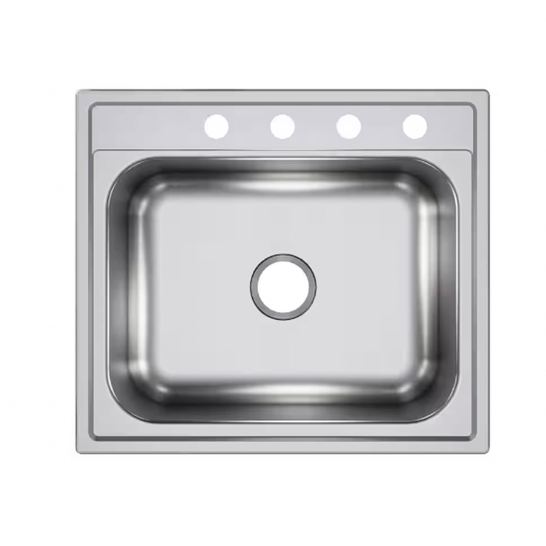 Elkay Pergola 25" Drop-In Single Bowl Stainless Steel Kitchen Sink, 20 ...