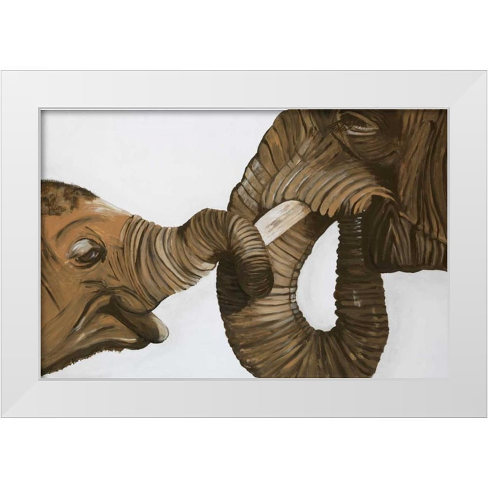 Elki,O 24x17 White Modern Wood Framed Museum Art Print Titled - Elefant ...