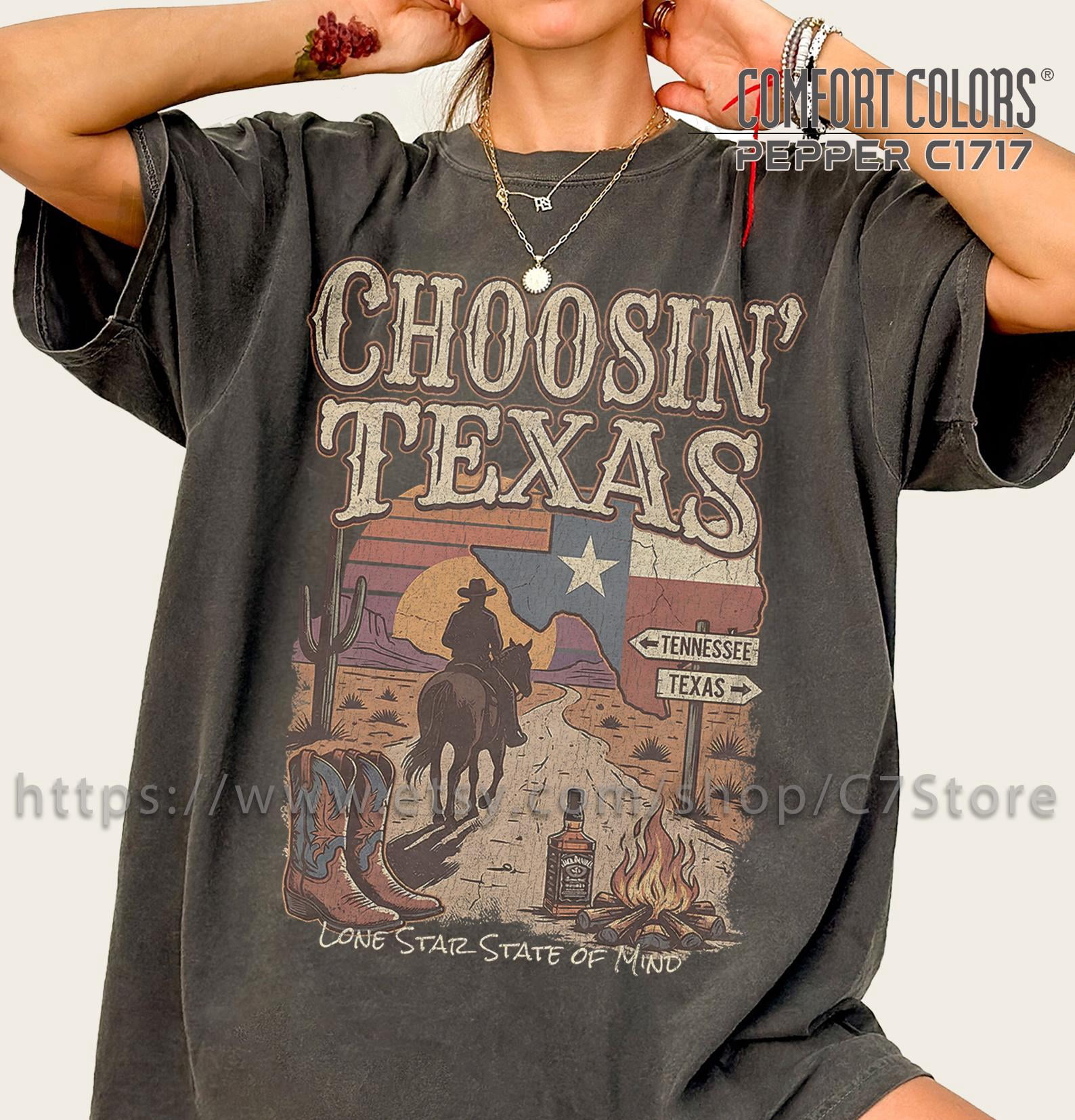 Ella Choosin' Texas T-Shirt, Lone Star State of Mind Tee, Vintage ...