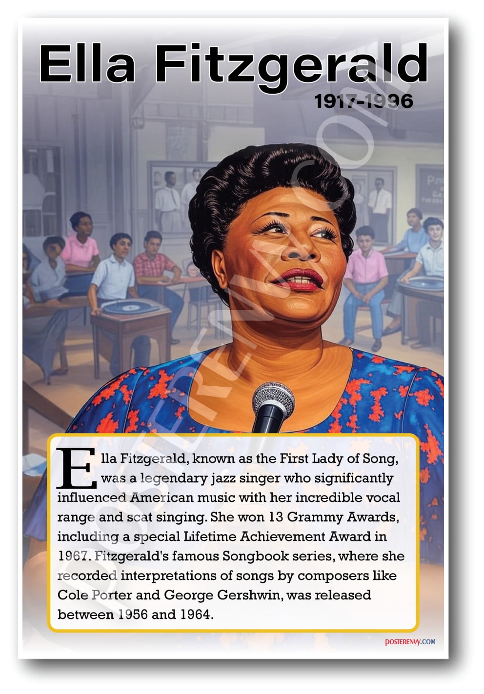 Ella Fitzgerald - Jazz Singer - Biography Poster 18 x 12 inch - Walmart.com