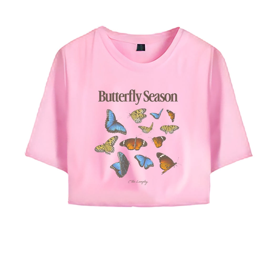 Ella Langley Merch Butterfly Season T-Shirt For Women&Girls Midriff ...