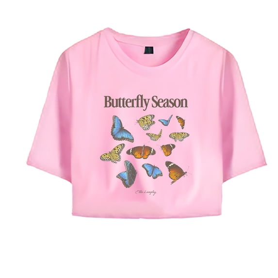 Ella Langley Merch Butterfly Season T-Shirt For Women&Girls Midriff ...