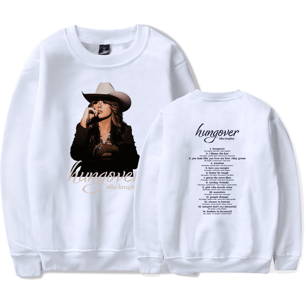 Ella Langley Merch Sweatshirt Hungover Album Tracklist Long Sleeve ...