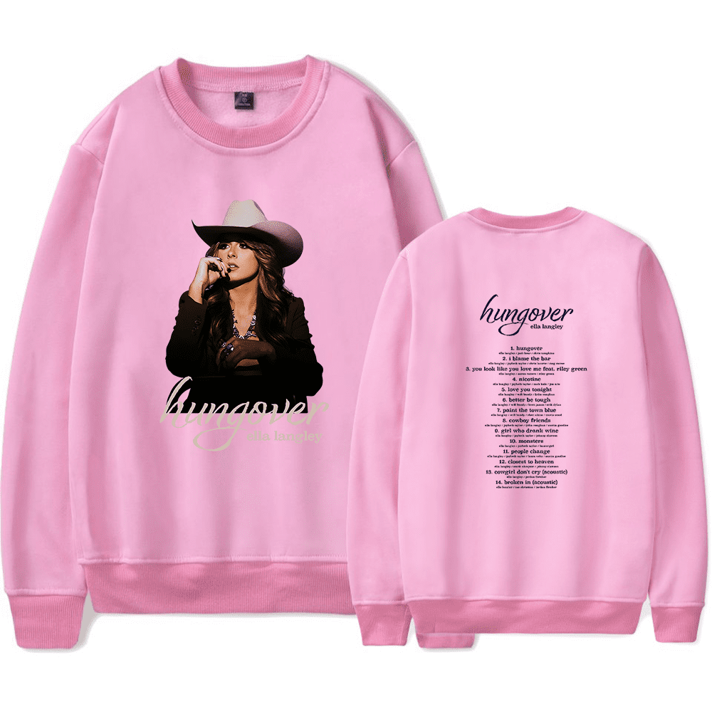 Ella Langley Merch Sweatshirt Hungover Album Tracklist Long Sleeve ...