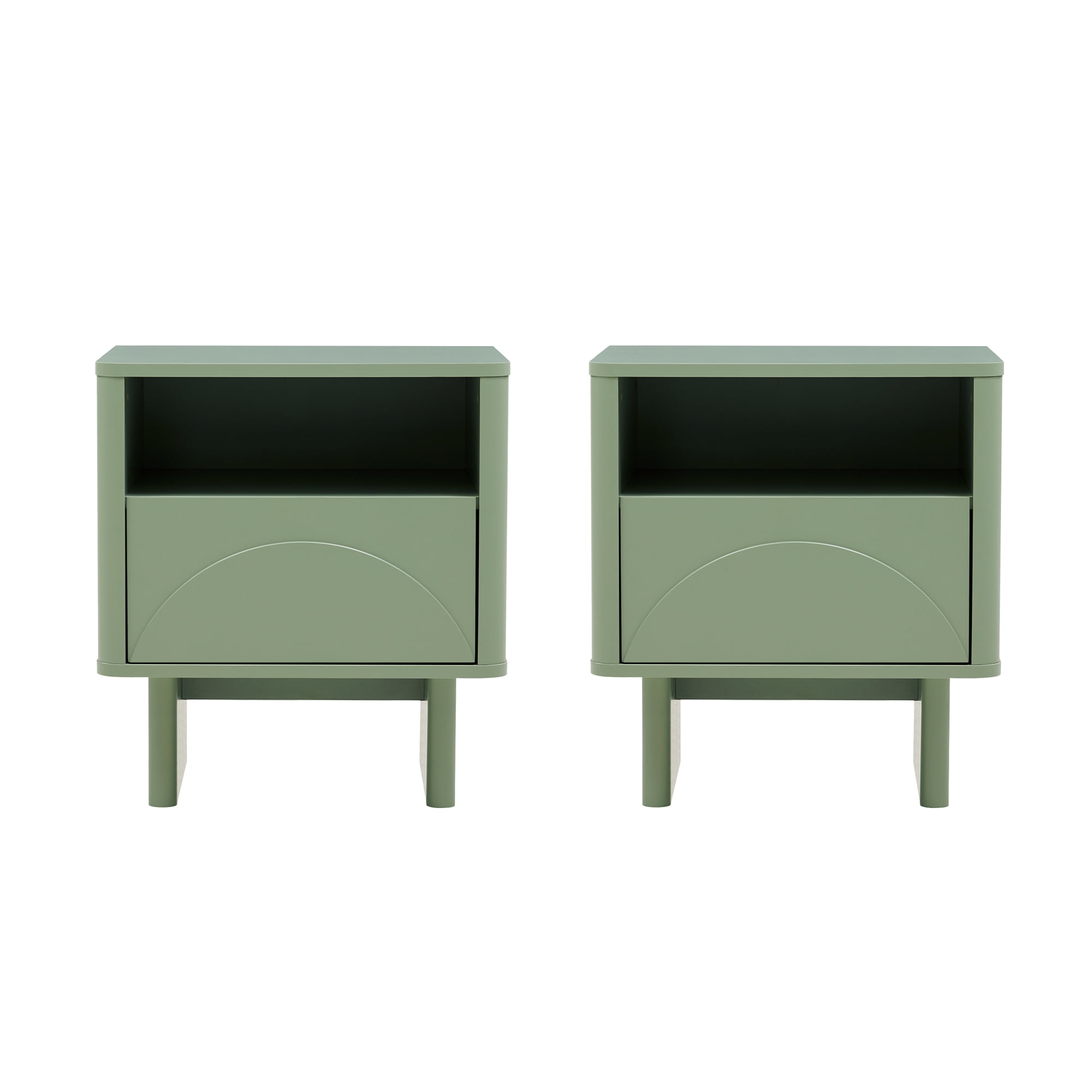 Ella Nightstand in Sage Green- Set of 2 made from Engineered Wood ...