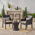 Ella Outdoor 3 Piece Wicker Chat Set with Cushions, Multibrown, Beige ...