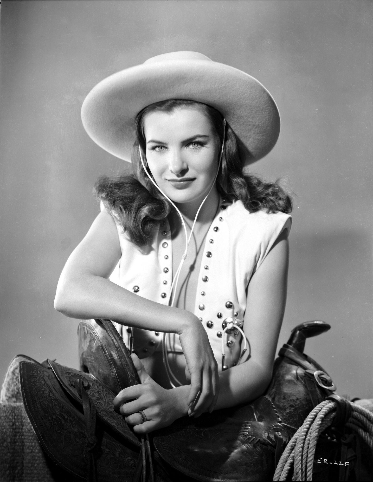 Ella Raines smiling in Cowgirl Attire Photo Print (24 x 30) - Walmart.com