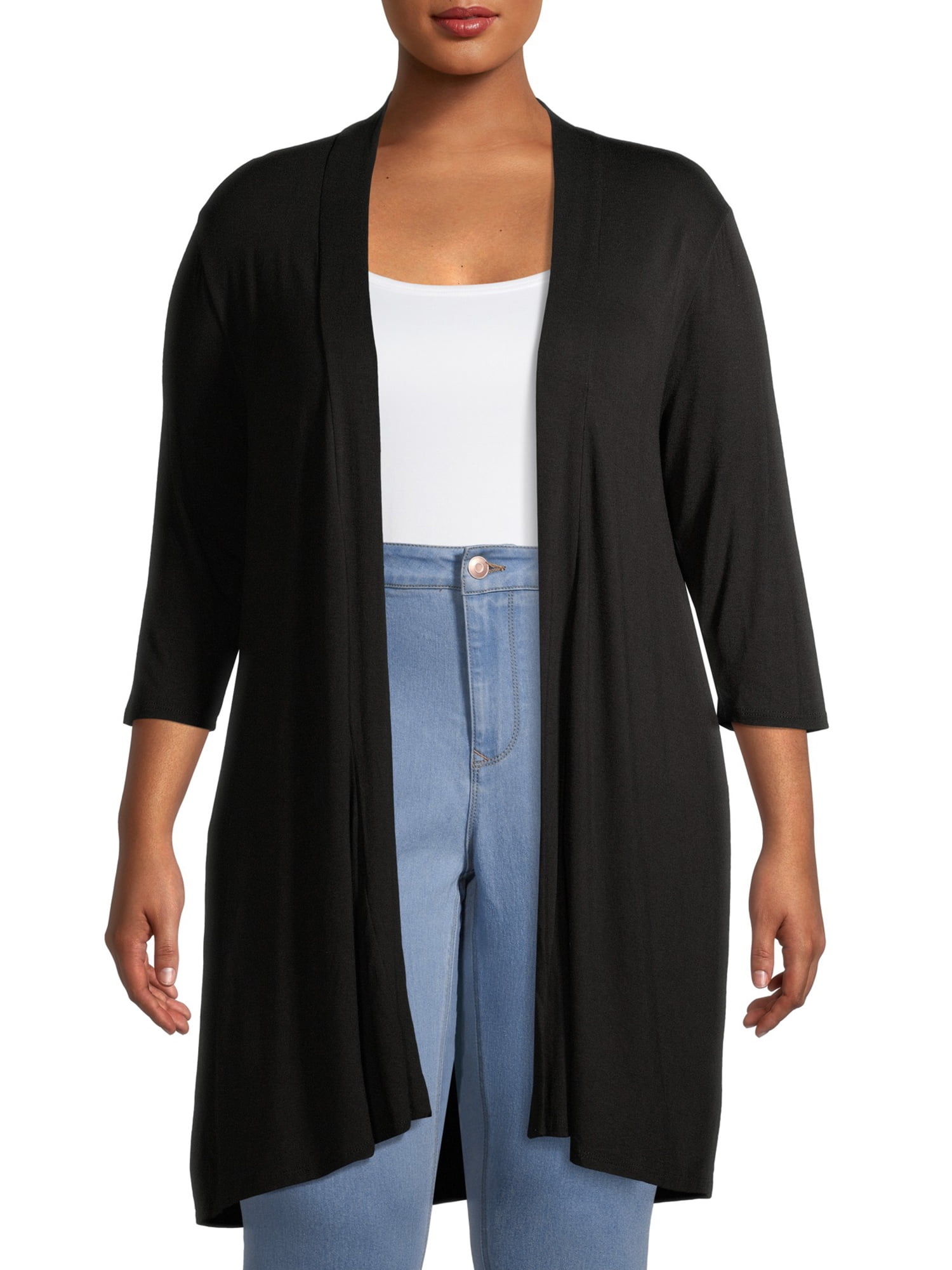 Ella Samani Women's Plus Size Lightweight Cardigan with Long Sleeves ...