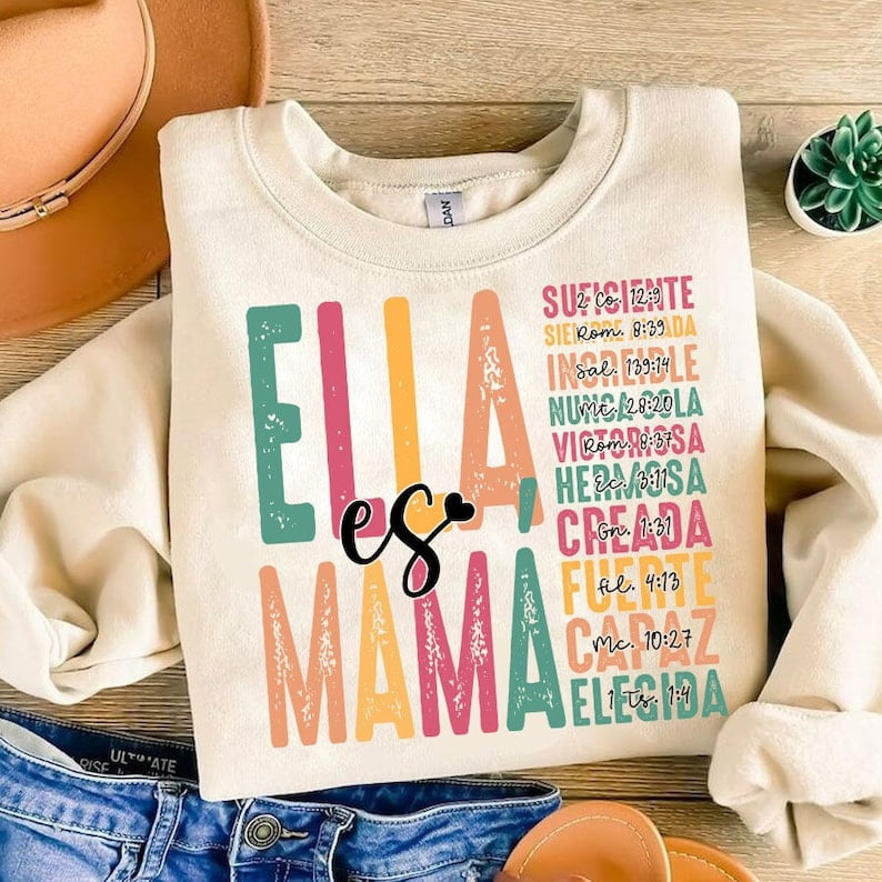 Ella es Mamá Retro Mother Blessed Mom Spanish Mom, Mom Life Mother ...