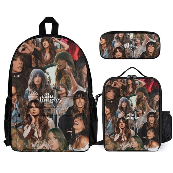 Ella langley-Themed 3-Piece Backpack Set Lightweight and Durable Laptop ...