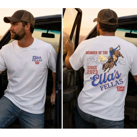 Ella's Fellas Club Shirt, Vintage Western Concert Graphic Tee, Ella ...