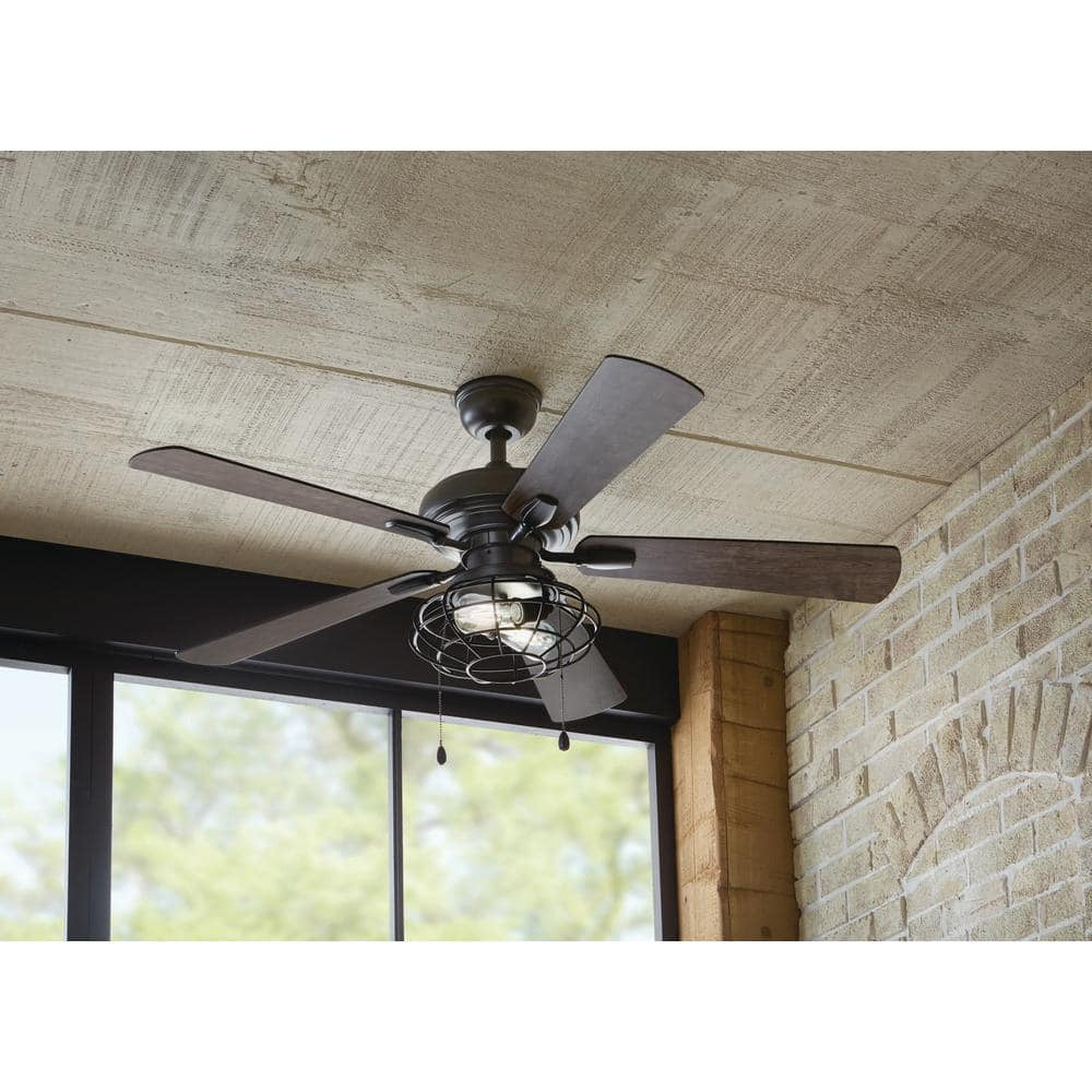 Ellard 52 in. LED Indoor Matte Black Ceiling Fan with Light - Walmart.com