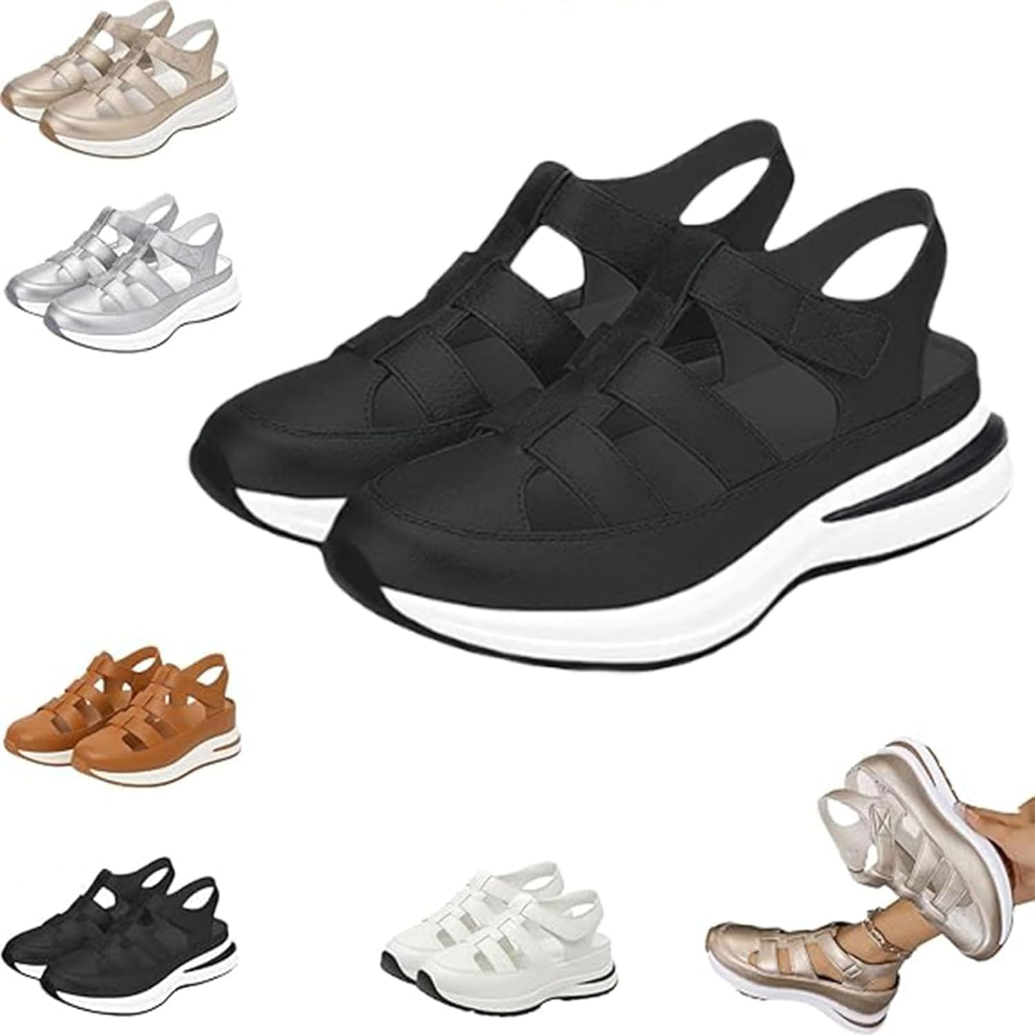 Ellastep Comfort Wedge Sandals, All-Day Arch Support, No Heel Pain ...