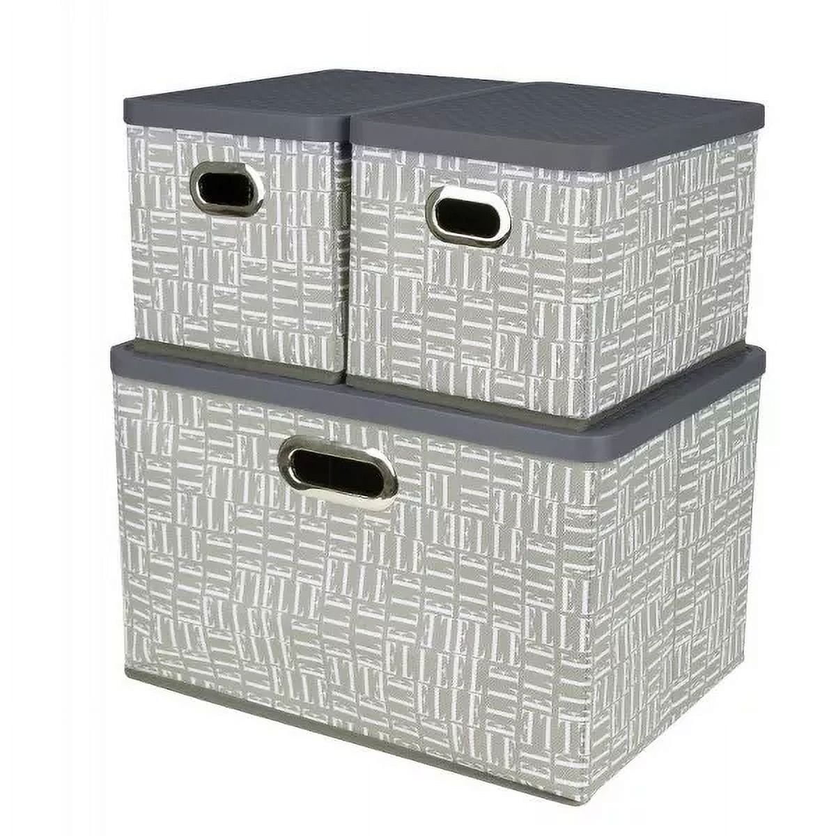 Elle Décor Foldable Storage Bins with Lids, Stackable Collapsible ...