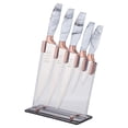 Elle Decor 5-Piece Professional Kitchen Knife Set with Block and Marble ...