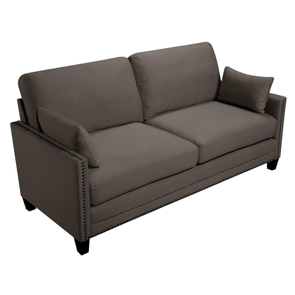 Elle Decor Bella Nailhead Fabric Sofa in French Gray - Walmart.com