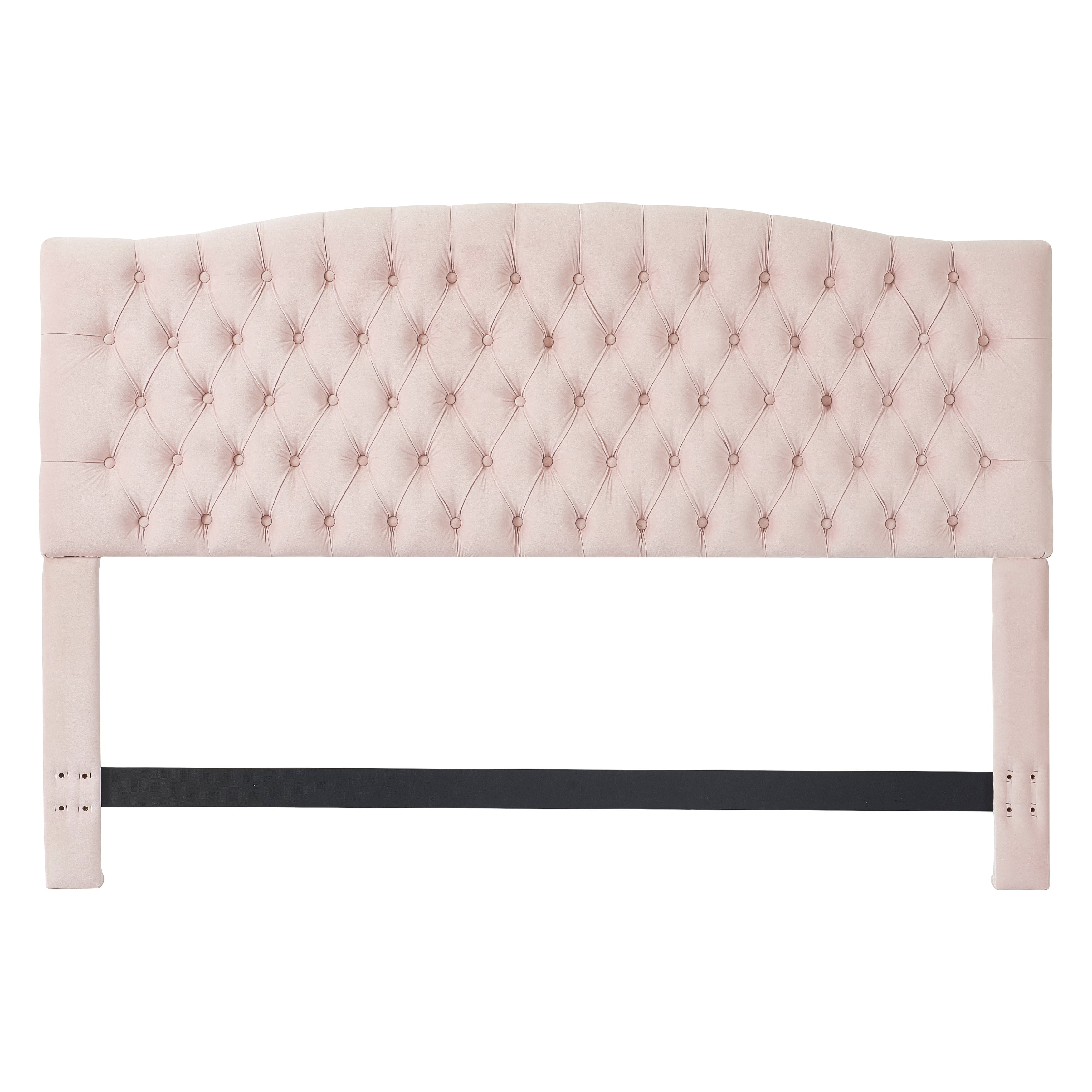 Elle Decor Celeste King Size Headboard Blush Pink Velvet