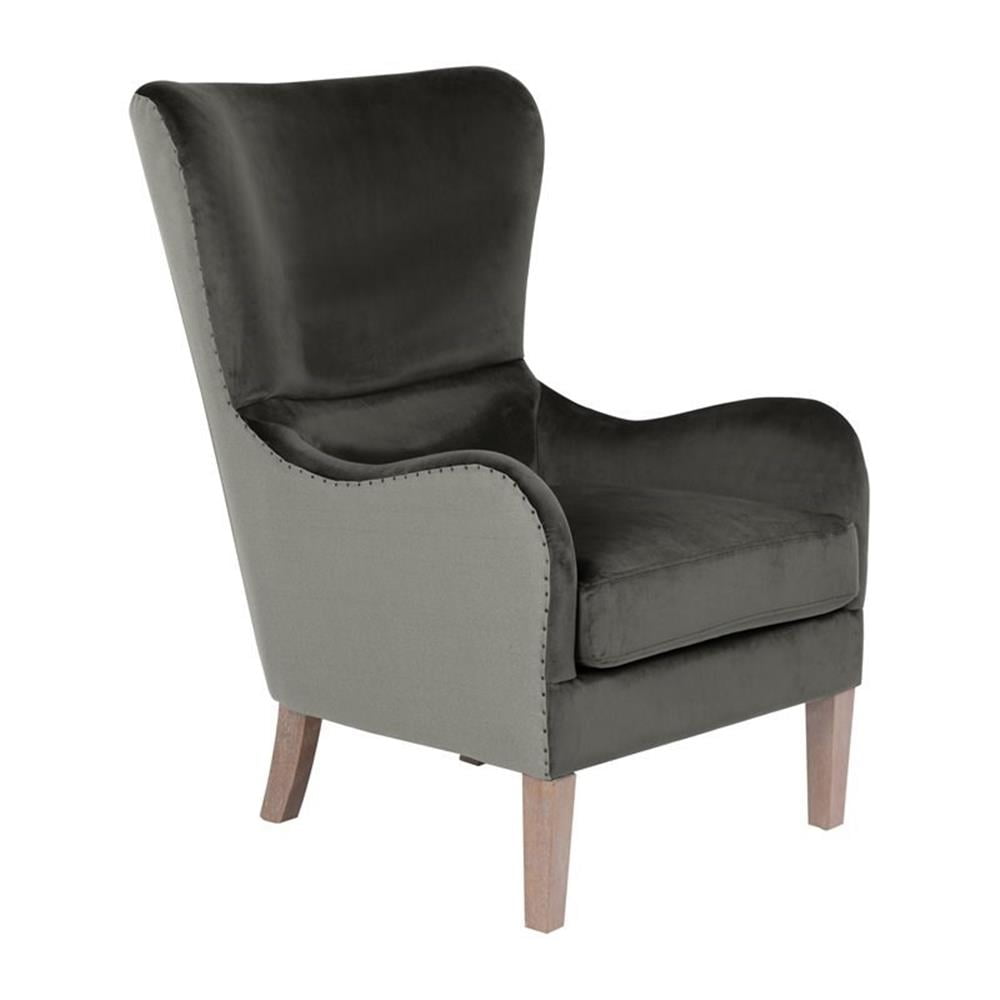 Elle Decor Fabric Upholstered Wingback Accent Chair French Two-Toned ...