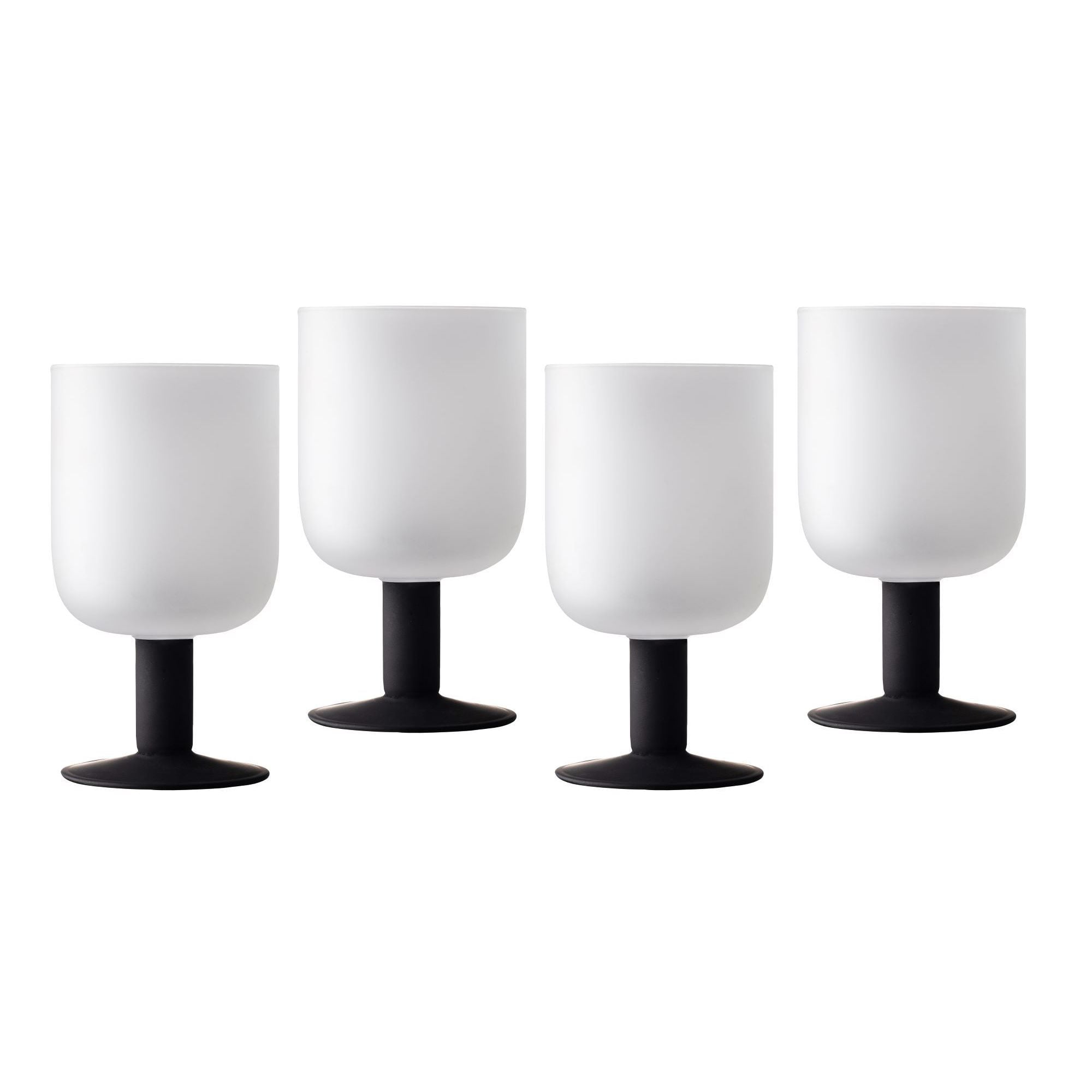 Elle Decor Frosted Glass Goblets, Set of 4 - White - Walmart.com