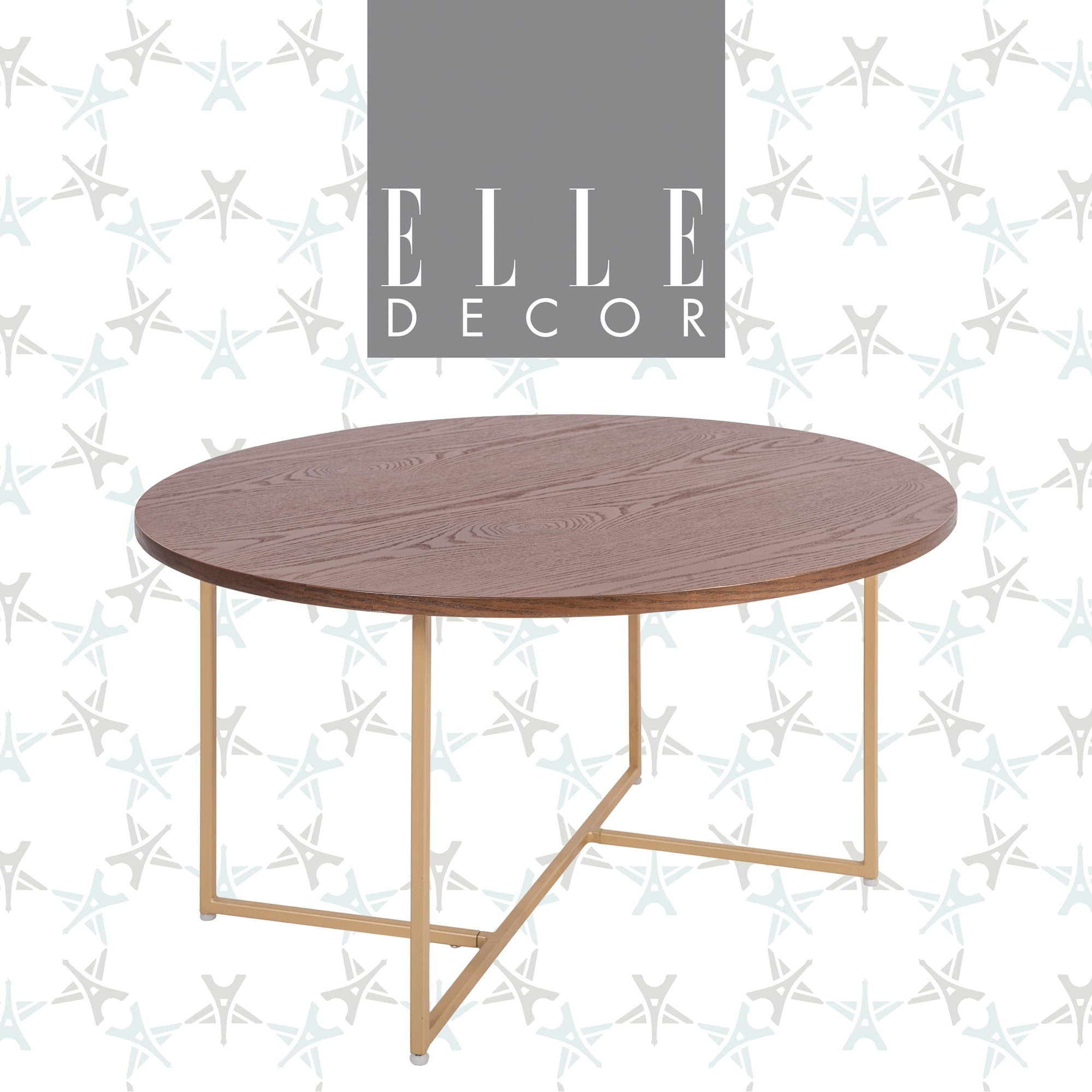 Elle Decor Ines Coffee Table in Burnt Sienna - Walmart.com