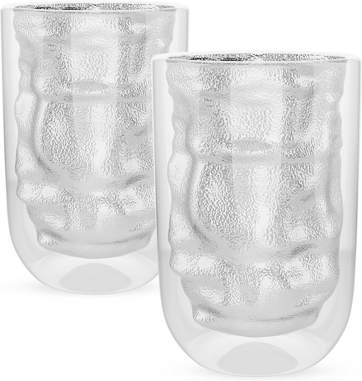 Elle Decor Insulated Tumbler, Set of 2, Double Wall Crushed Design, 8.5 ...