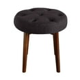 Elle Decor Penelope Round Tuft Stool Graphite - Walmart.com