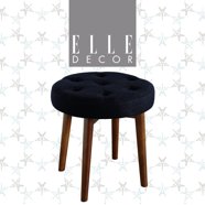 Elle Decor Penelope Round Tuft Stool Graphite - Walmart.com