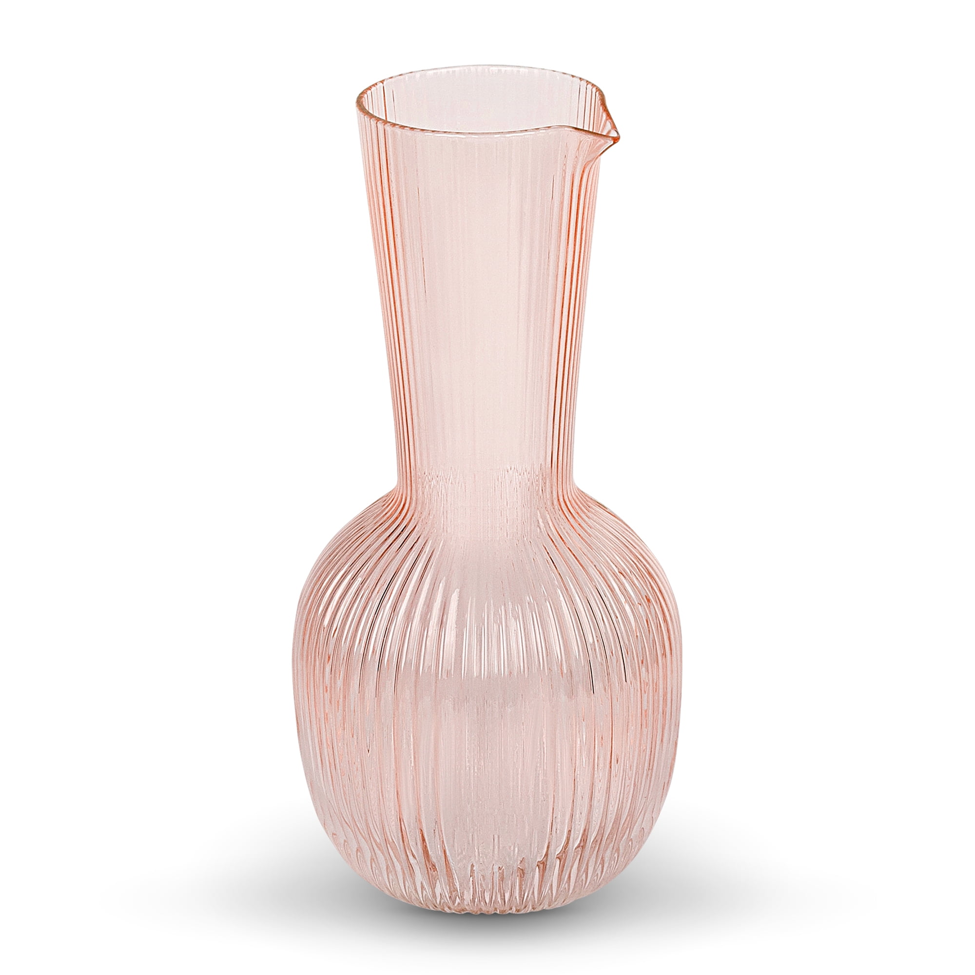 Elle Decor Ribbed Glass Carafe, Water Jug for Iced Tea, Wine Decanters ...